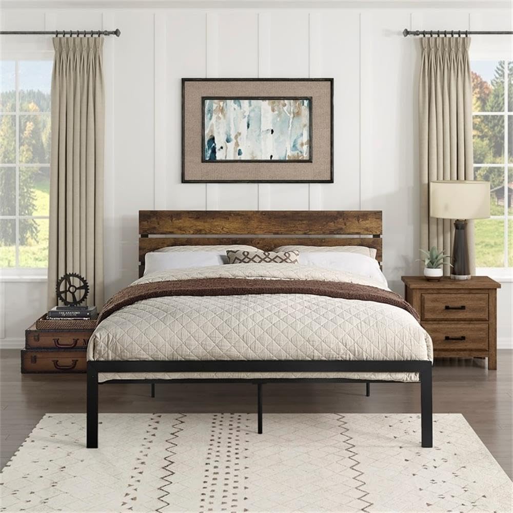 1611 Bedroom Marshall Collection Queen Platform Bed - La Cuevita Furniture