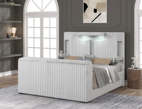 Destiny TV Bed Gray - La Cuevita Furniture